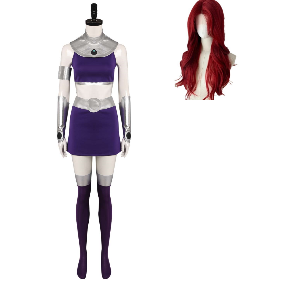 TV Teen Titans Starfire Cosplay Costume Dress Outfits Halloween Carniv ...