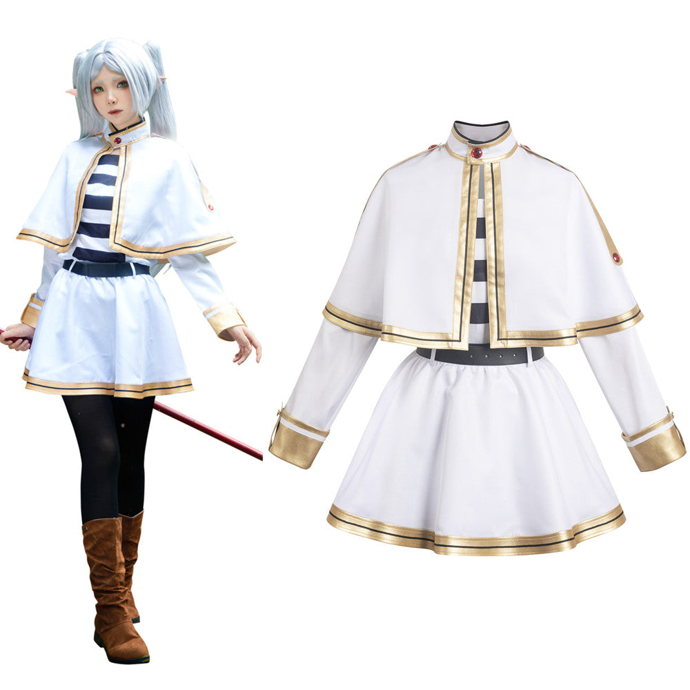 Anime Frieren: Beyond Journey's End Frieren White Dress Outfits Cospla ...