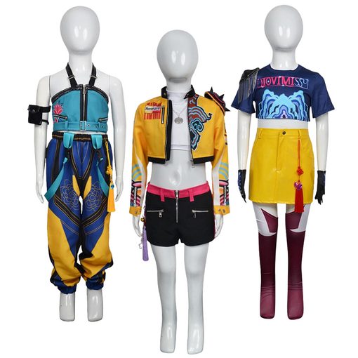 Kids Children Golden Rumi Zoey Mira Black White Outfits Cosplay Costum ...