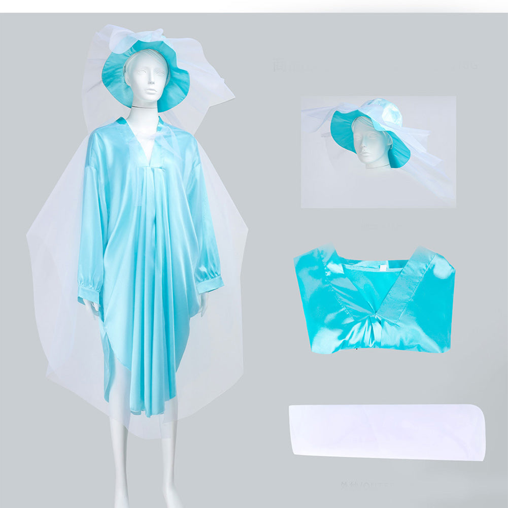 Haunted Mansion Ghost Bride Blue Set Outfits Halloween Horror Cosplay ...