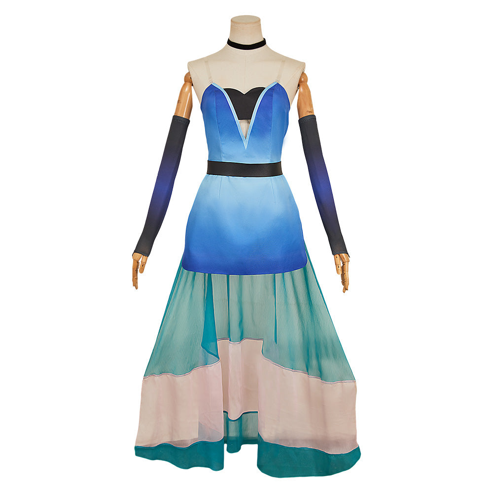 Hazbin Hotel 2 (2025) Angel Dust Blue Dress Set Outfits Cosplay Costum ...