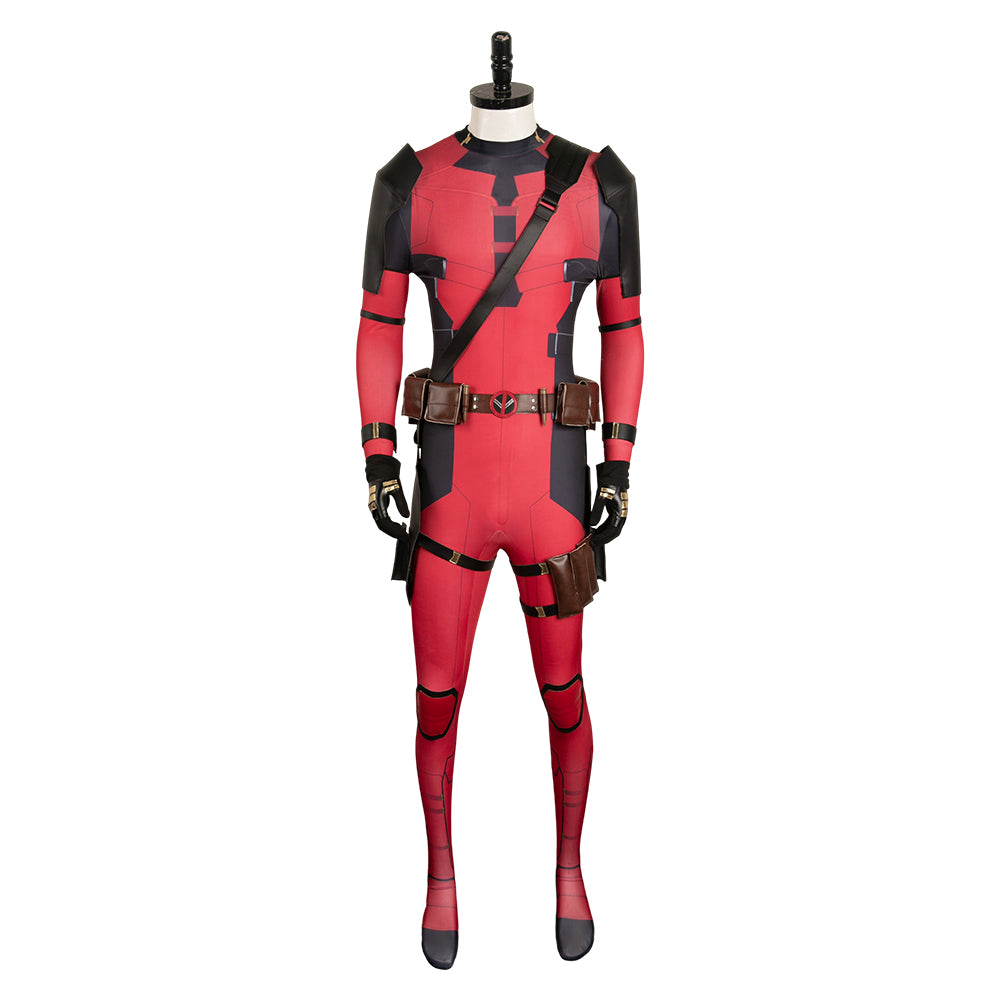 Movie Deadpool & Wolverine (2024) Wade Wilson Red Jumpsuit Shoulder St ...