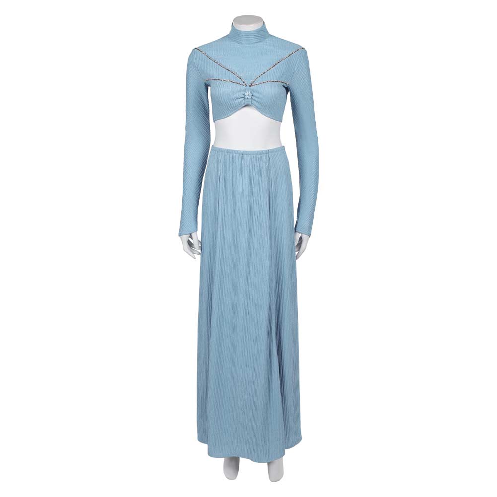 Padme Amidala Naboo Family Gown Blue Dress Top Skirt Outfits Cosplay C ...