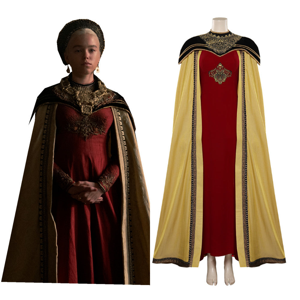 House of the Dragon Rhaenyra Targaryen Cosplay Costume Dress Cloak Out ...