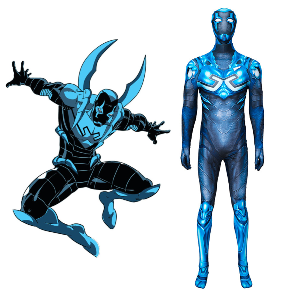 Blue Beetle Cosplay Costume Jumpsuit Outfits Halloween Carnival Party ...