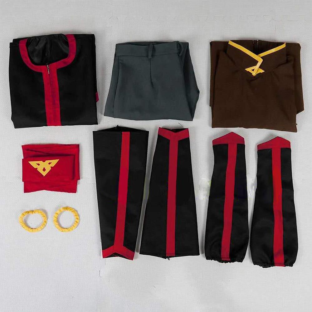 Anime Avatar: The Last Airbender Avatar Aang Black Set Outfits Cosplay ...