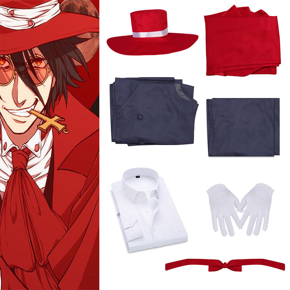 Anime Hellsing Alucard Red Set Outfits Cosplay Costume Halloween Carni ...