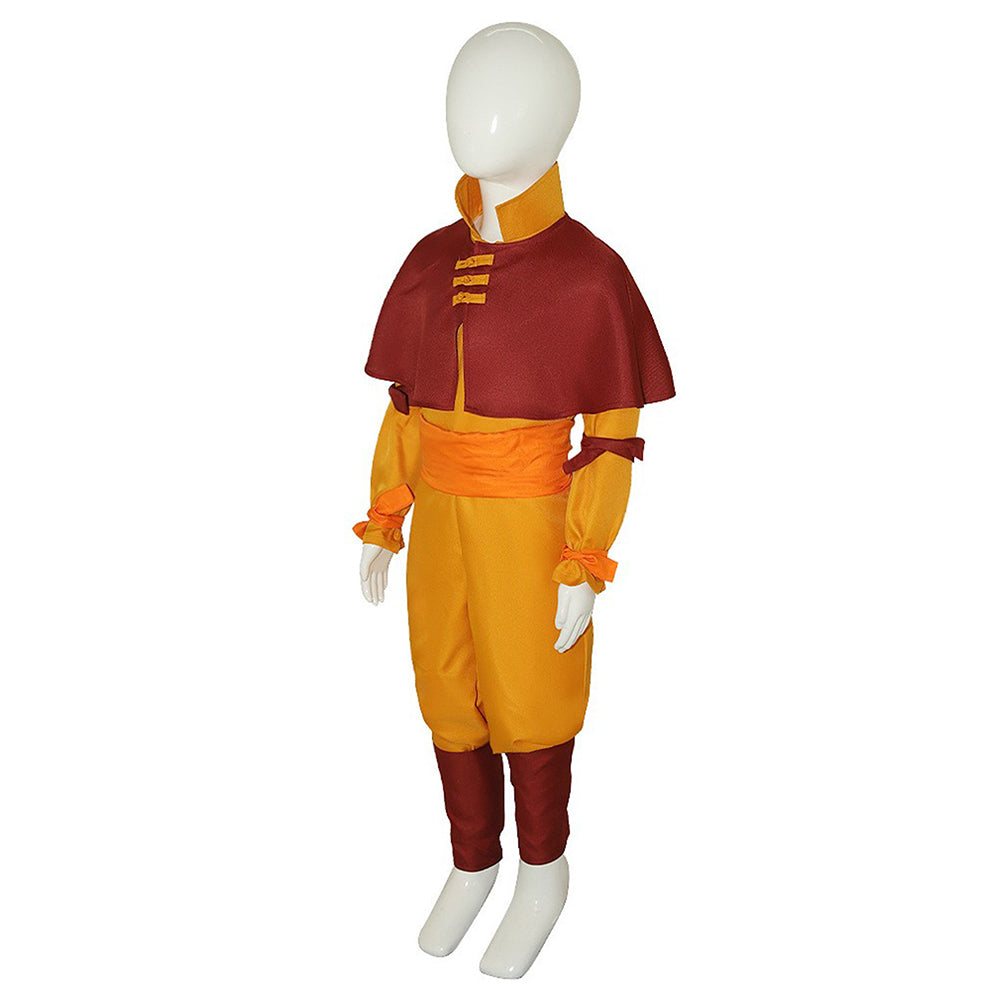 Kids Children Anime Avatar: The Last Airbender Aang Yellow Set Outfits ...