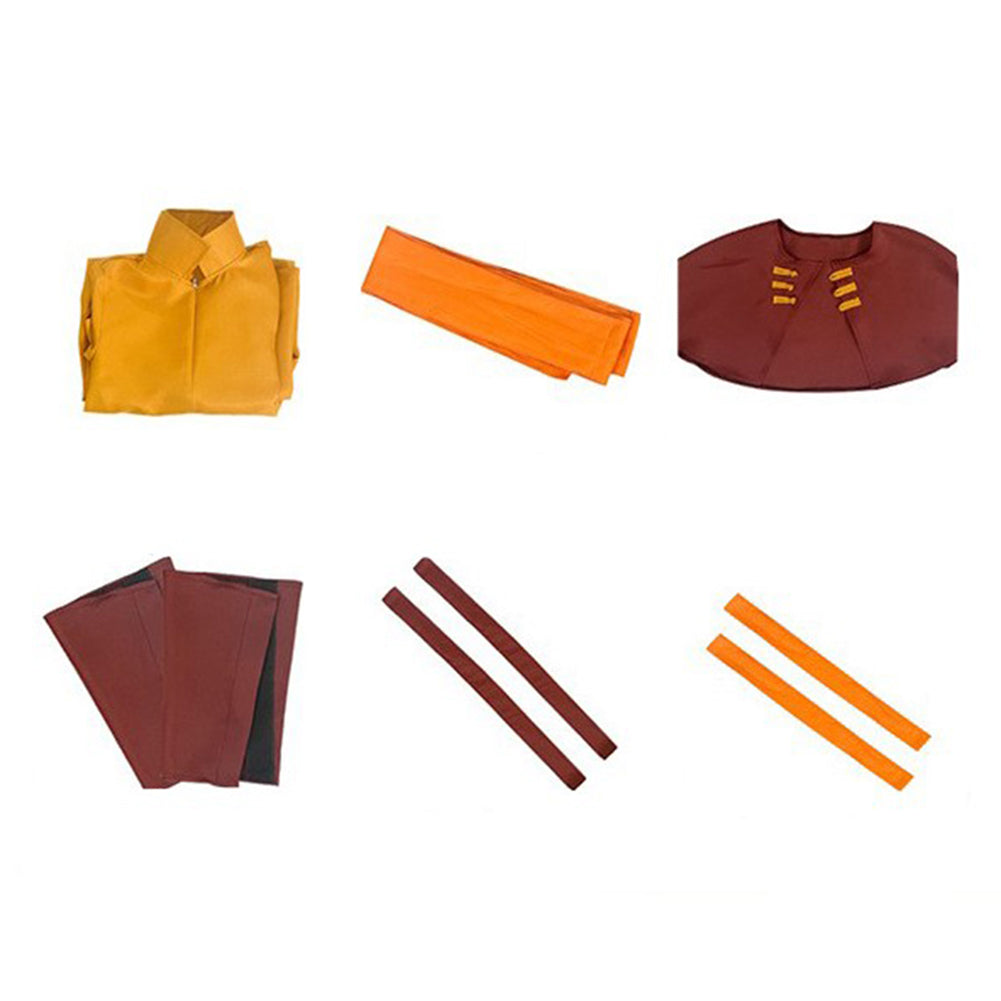 Kids Children Anime Avatar: The Last Airbender Aang Yellow Set Outfits ...