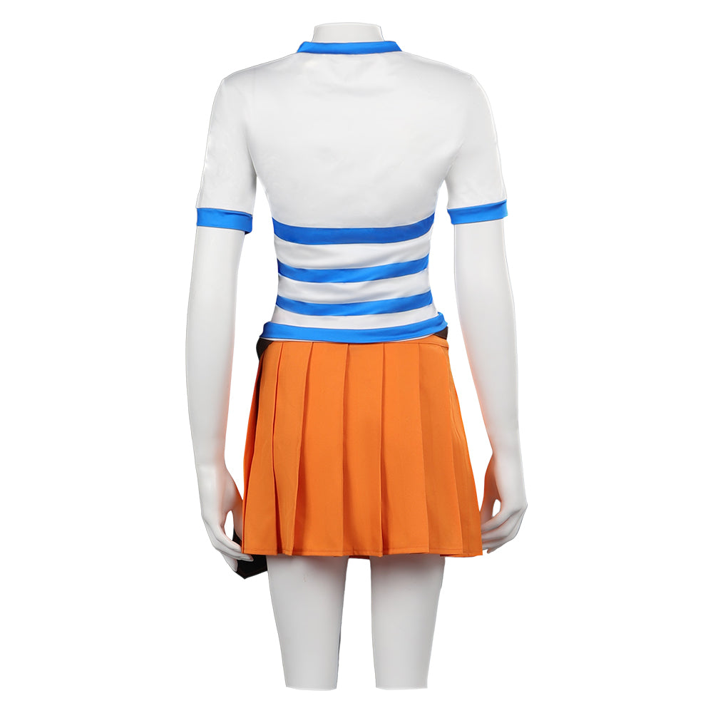 Kids Children Anime One Piece Red Nami Set Outfits Cosplay Costume Hal ...